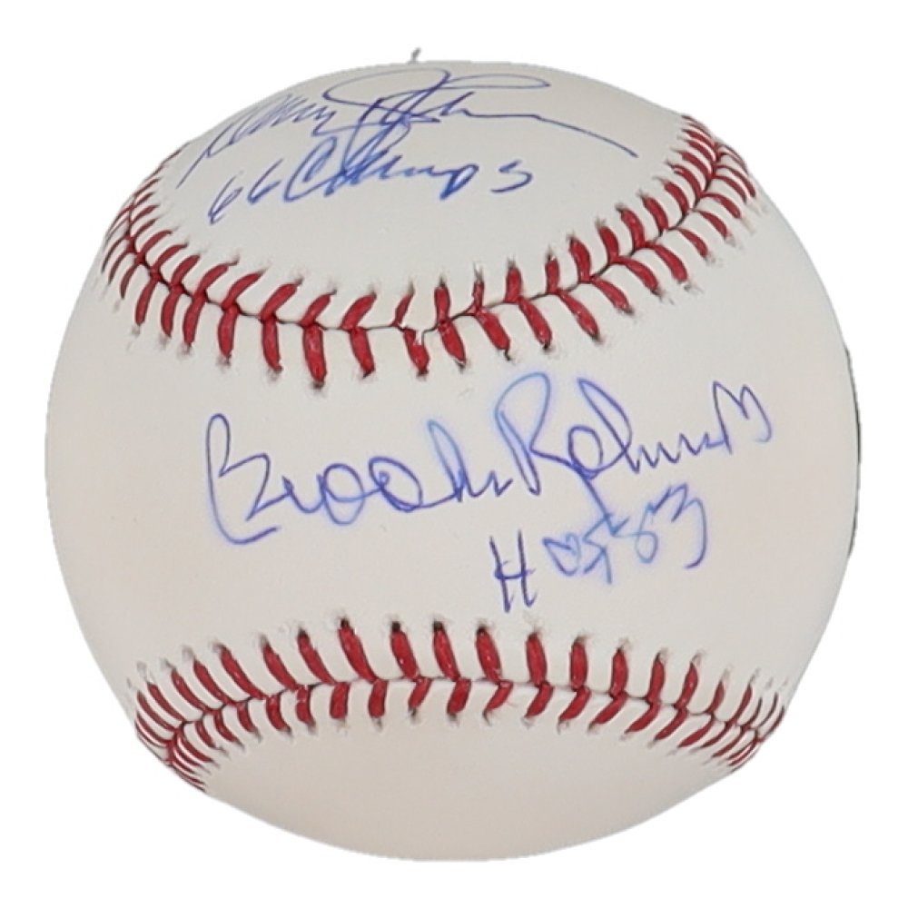 Brooks Robinson & Davey Johnson Signed OML Baseball Inscribed "HOF 83 ...