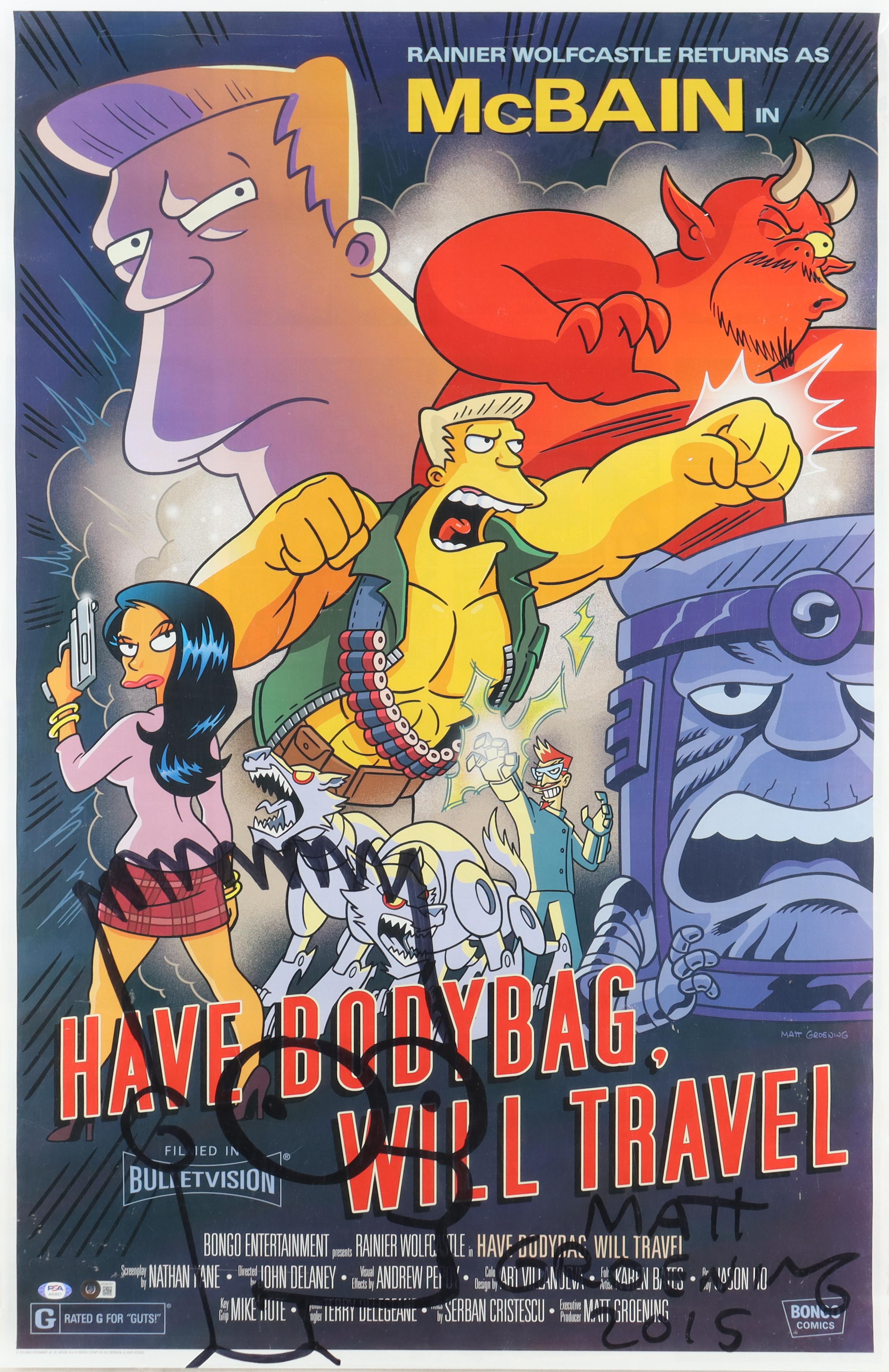 Matt Groening Signed "The Simpsons" Poster Inscribed "2015" With A ...