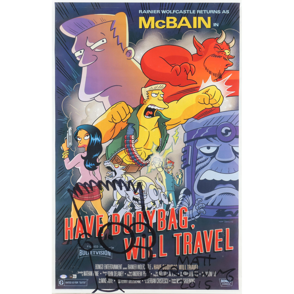 Matt Groening Signed "The Simpsons" Poster Inscribed "2015" With A ...