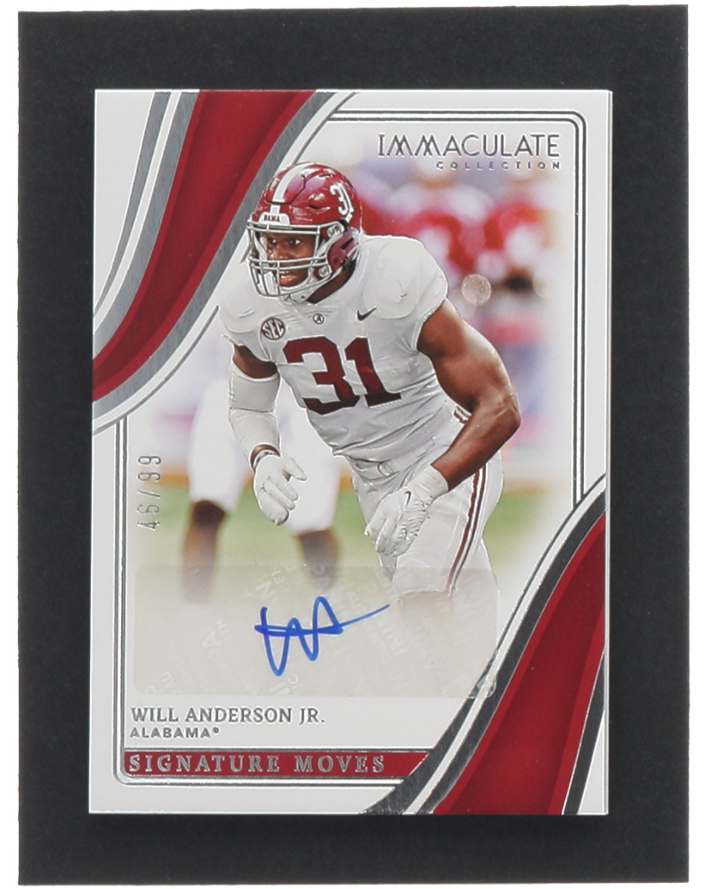 Will Anderson Jr. 2023 Immaculate Collection Collegiate Signature Moves ...