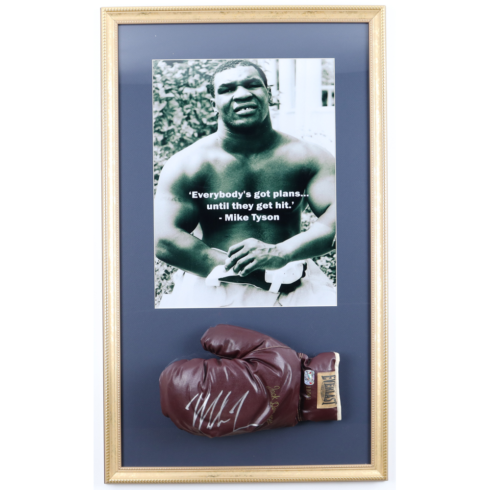 Mike Tyson Signed Custom Framed Vintage 1960 Jack Dempsey Model Boxing ...