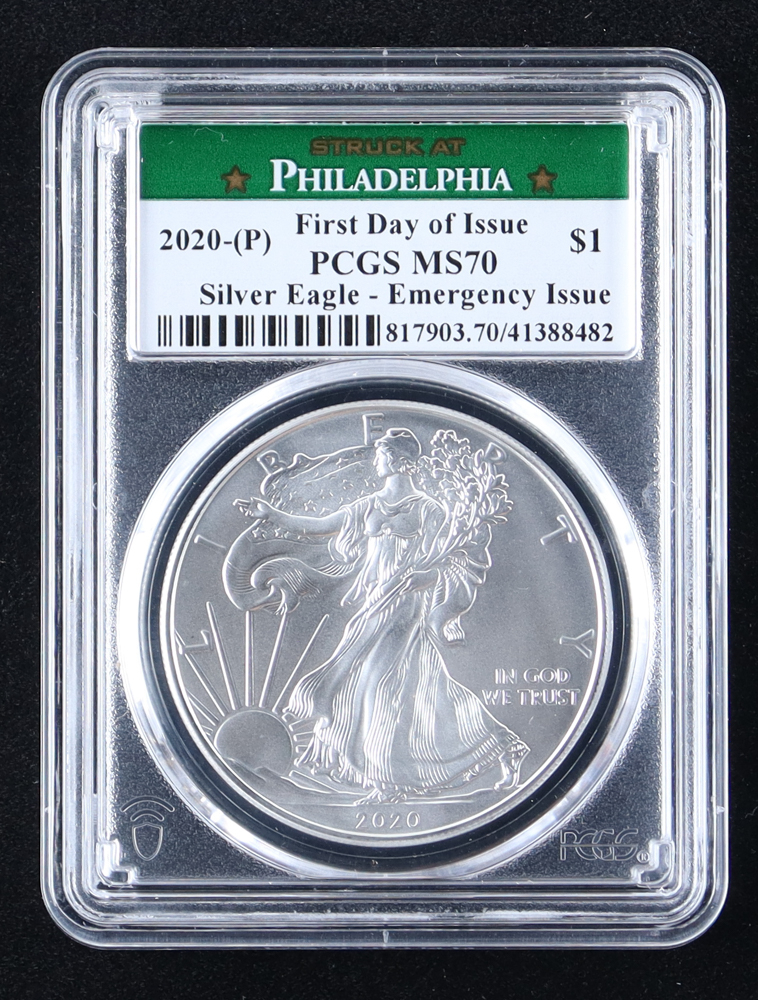 2020-(P) American Silver Eagle $1 - First Day of Issue - Emergency Issue - Struck at ...