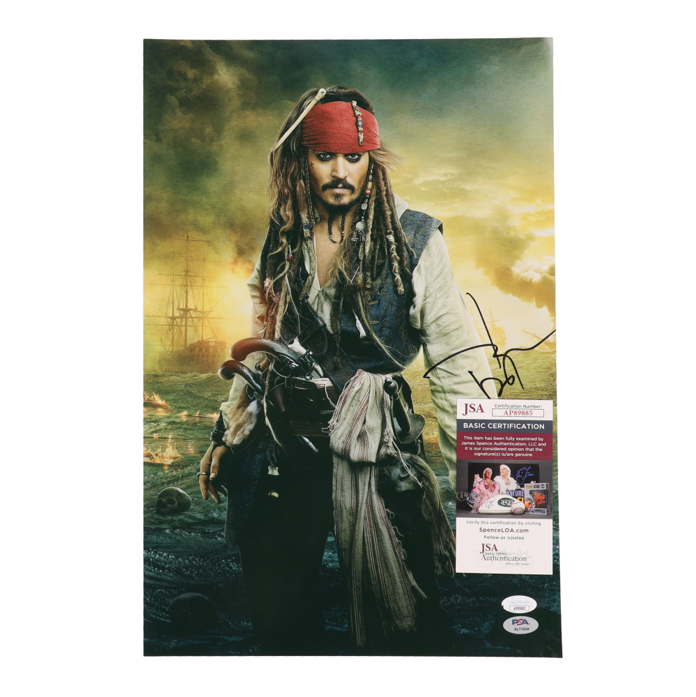 Johnny Depp Signed "Pirates of the Caribbean" 12x18 Movie Poster Photo ...