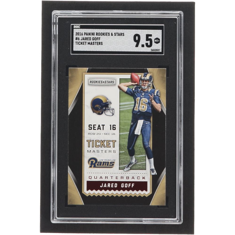 Jared Goff 2016 Rookies and Stars Ticket Masters #6 RC (SGC 9.5 ...