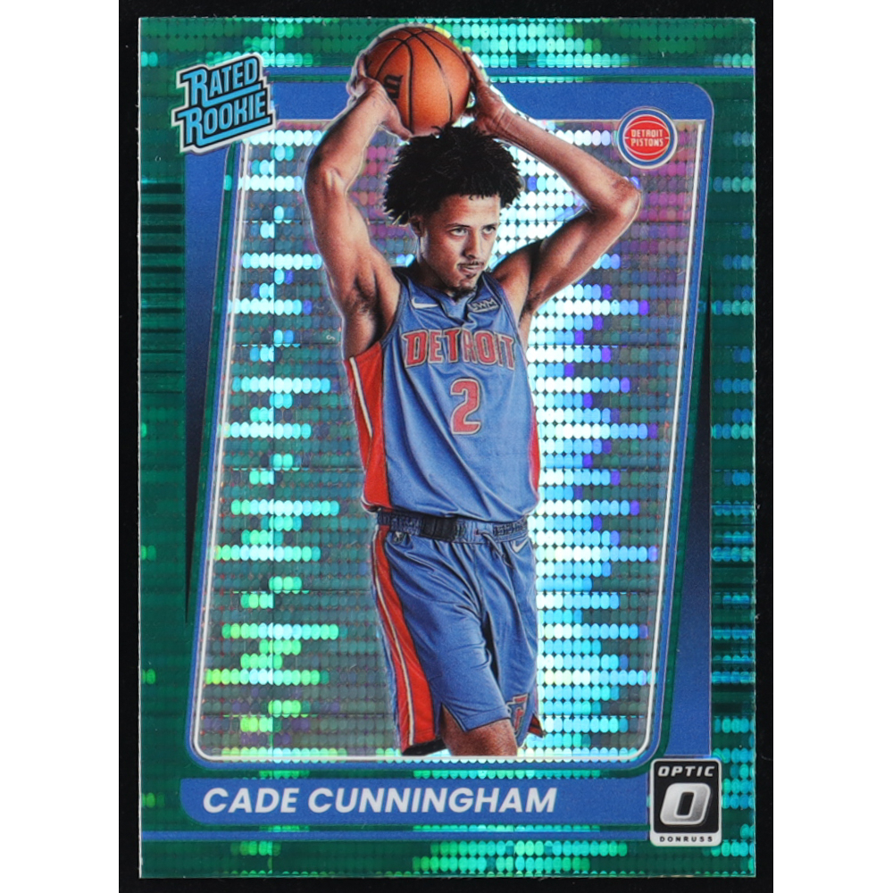 Cade Cunningham 2021-22 Donruss Optic Fanatics Green Pulsar #161 RC ...