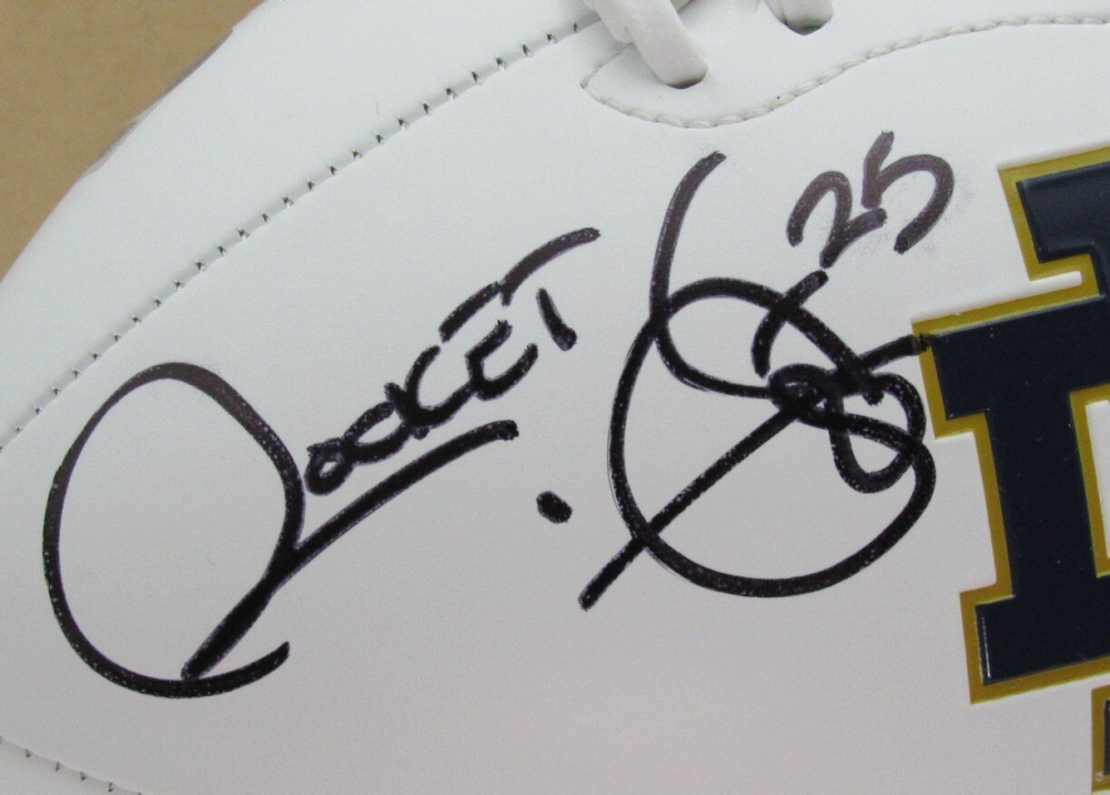 Raghib "Rocket" Ismail Signed Notre Dame Fighting Irish Logo Football ...