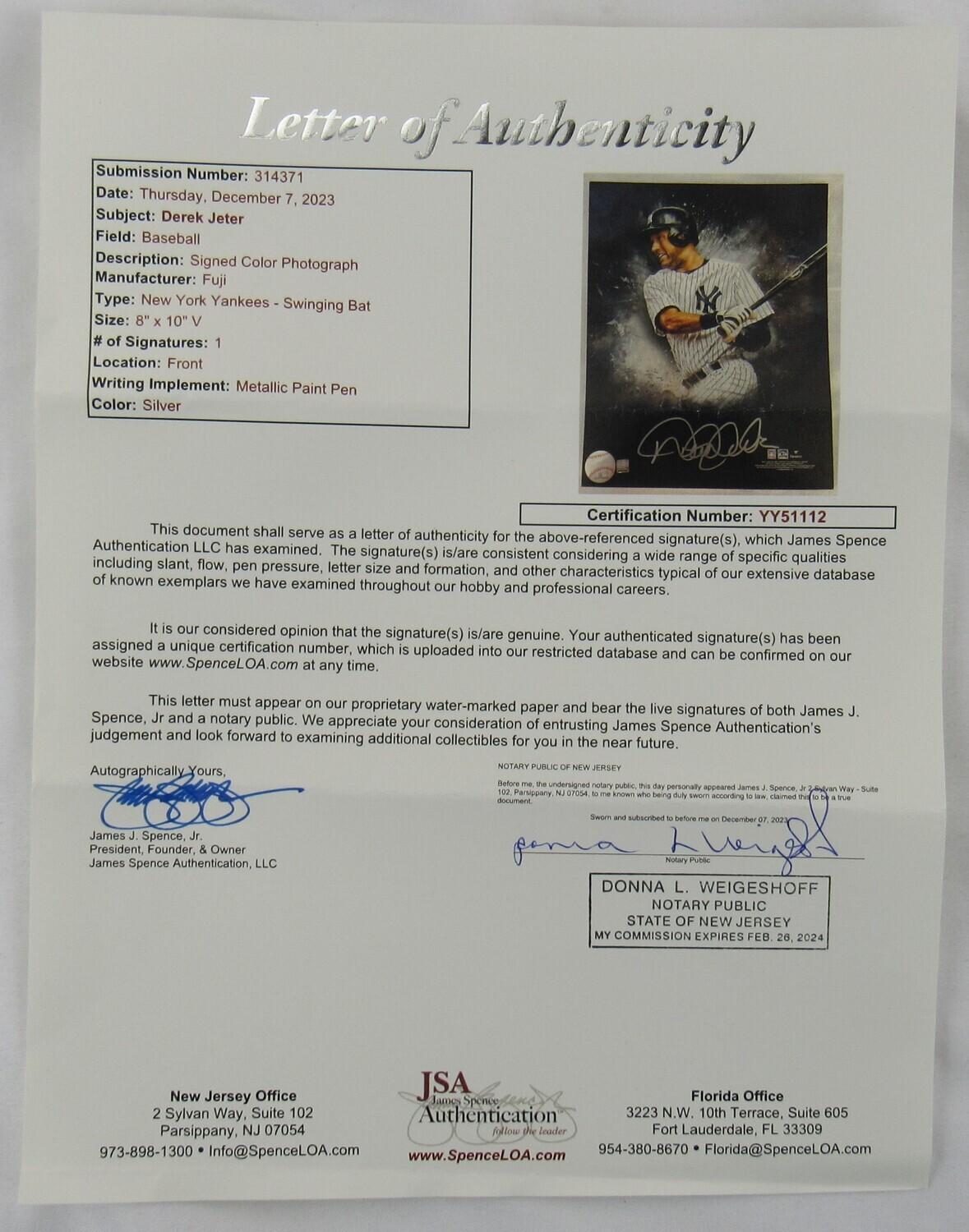Derek Jeter Signed Yankees 8x10 Photo (JSA) | Pristine Auction