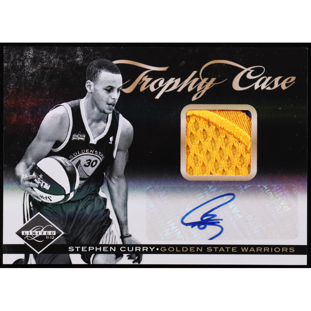 Stephen Curry 2011-12 Limited Trophy Case Materials Signatures Prime ...