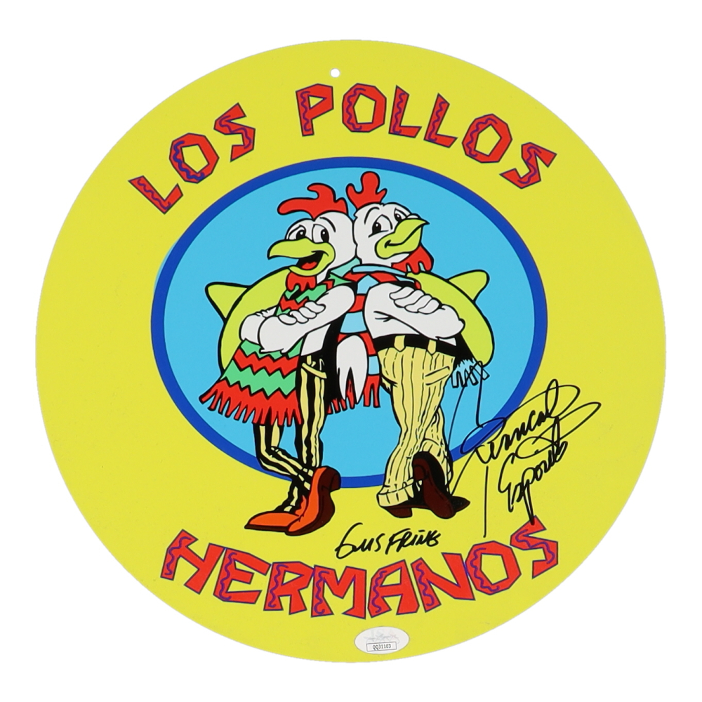 Giancarlo Esposito Signed "Breaking Bad" Los Pollos Hermanos Metal Sign ...