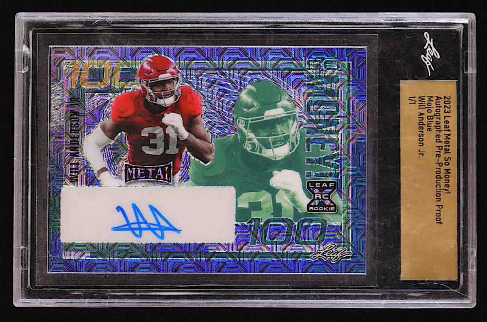 Will Anderson Jr. 2023 Leaf Metal So Money! Autograph Mojo Blue Pre ...