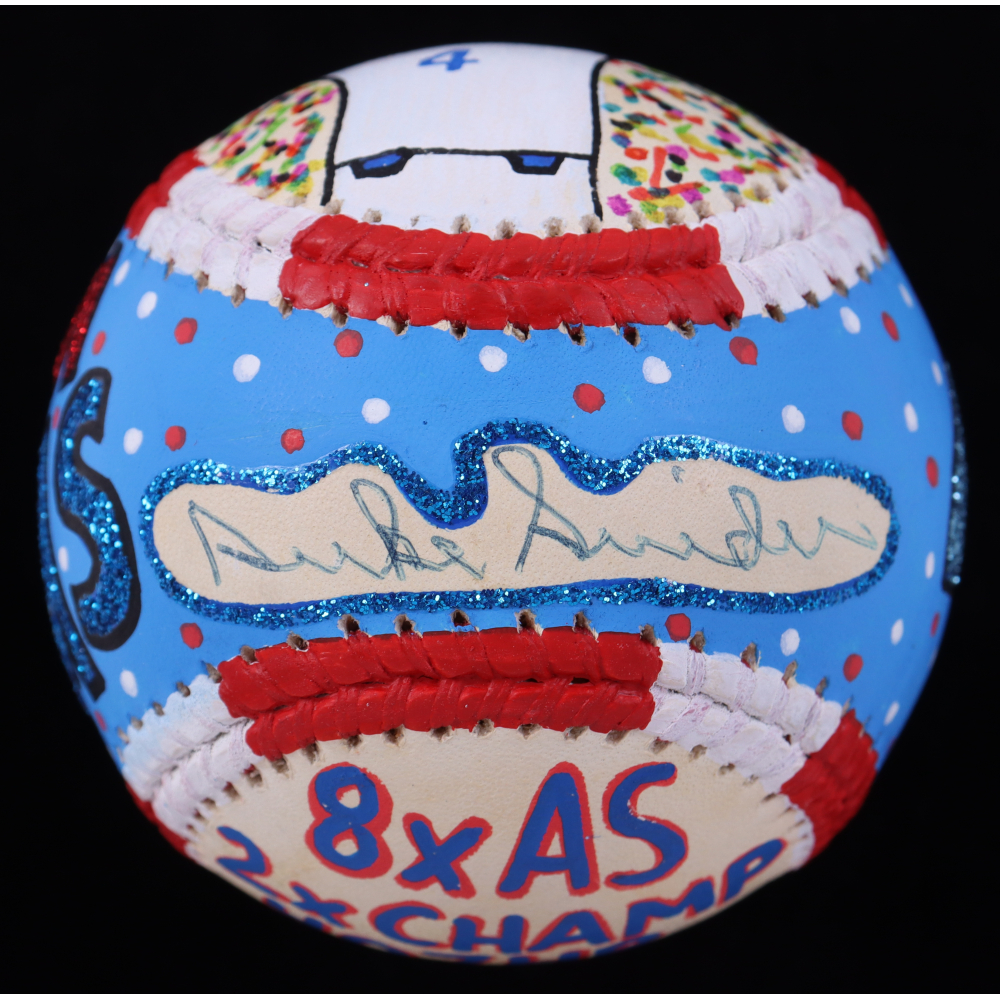 Duke Snider Signed Baseball Hand-Painted by Renowned Pop Artist Carter ...