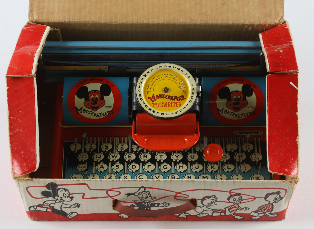 1957 Disney Mickey Mouse Tin Typewriter In Original Box | Pristine Auction