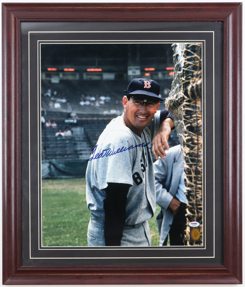 Ted Williams Signed Red Sox 23x27 Custom Framed Photo Display (PSA ...