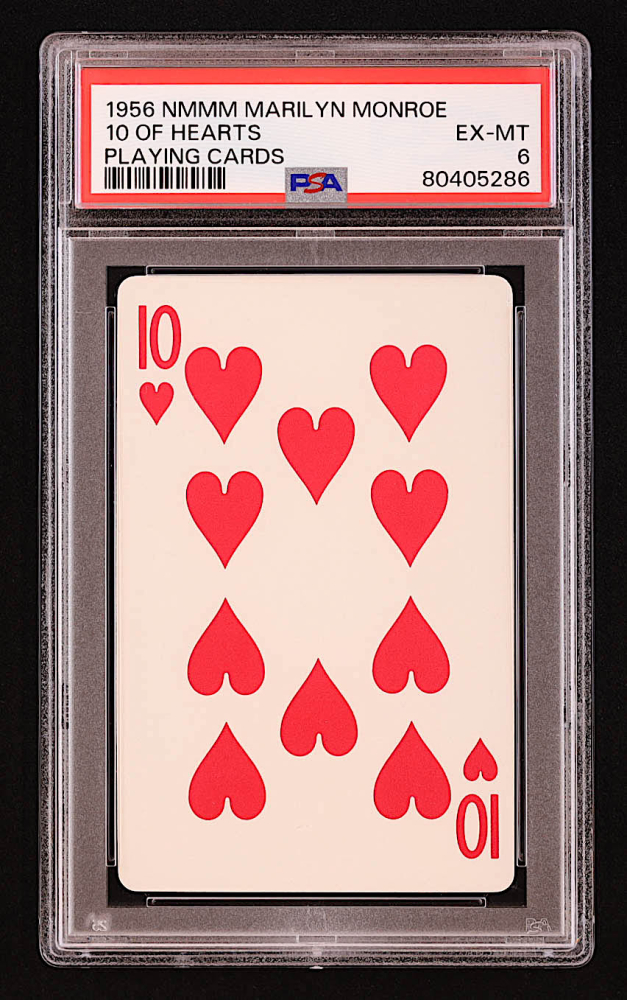 1956 NMMM Marilyn Monroe 10 of Hearts Playing Card (PSA 6) | Pristine ...
