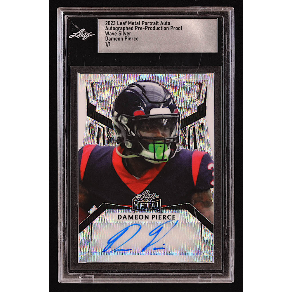 Dameon Pierce 2023 Leaf Metal Portrait Autograph Silver Wave Pre ...