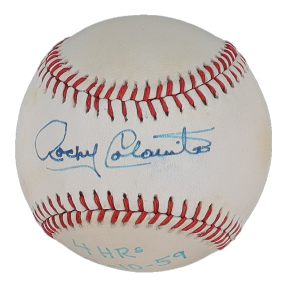 Rocky Colavito Signed OAL Baseball Inscribed "4 HRs 6-10-59" (Beckett ...