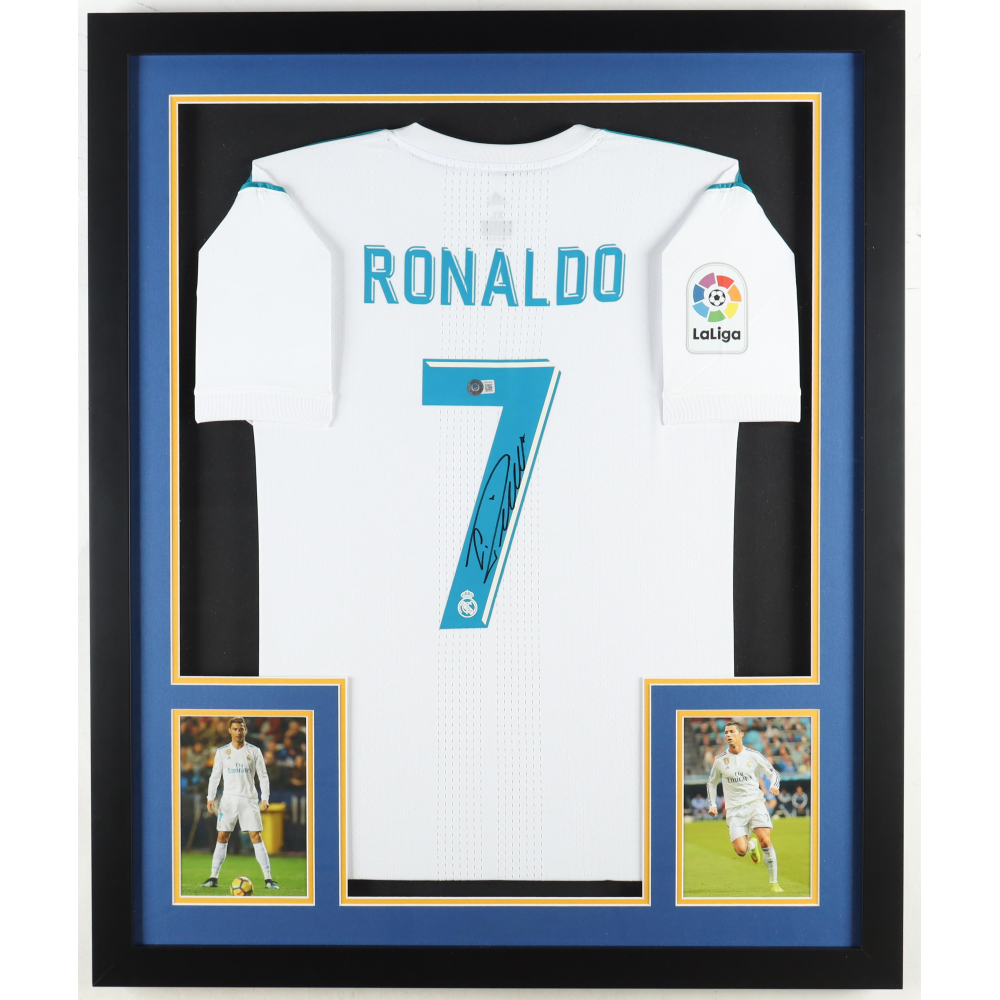Cristiano Ronaldo Signed Real Madrid Custom Framed Jersey (Beckett ...