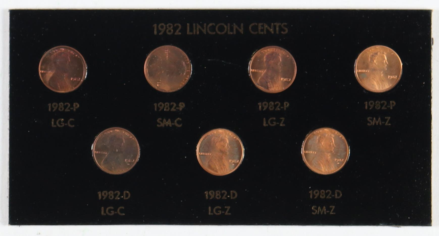 1982 Set of (7) Lincoln Cent Coins | Pristine Auction