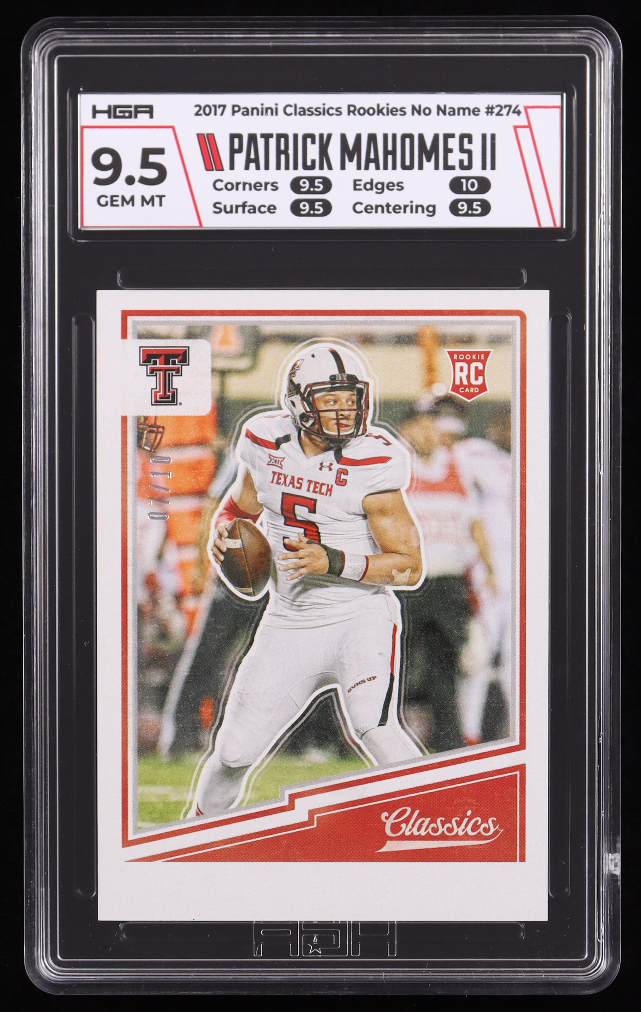 Patrick Mahomes II 2017 Classics No Name #274 #7/10 RC (HGA 9.5 ...