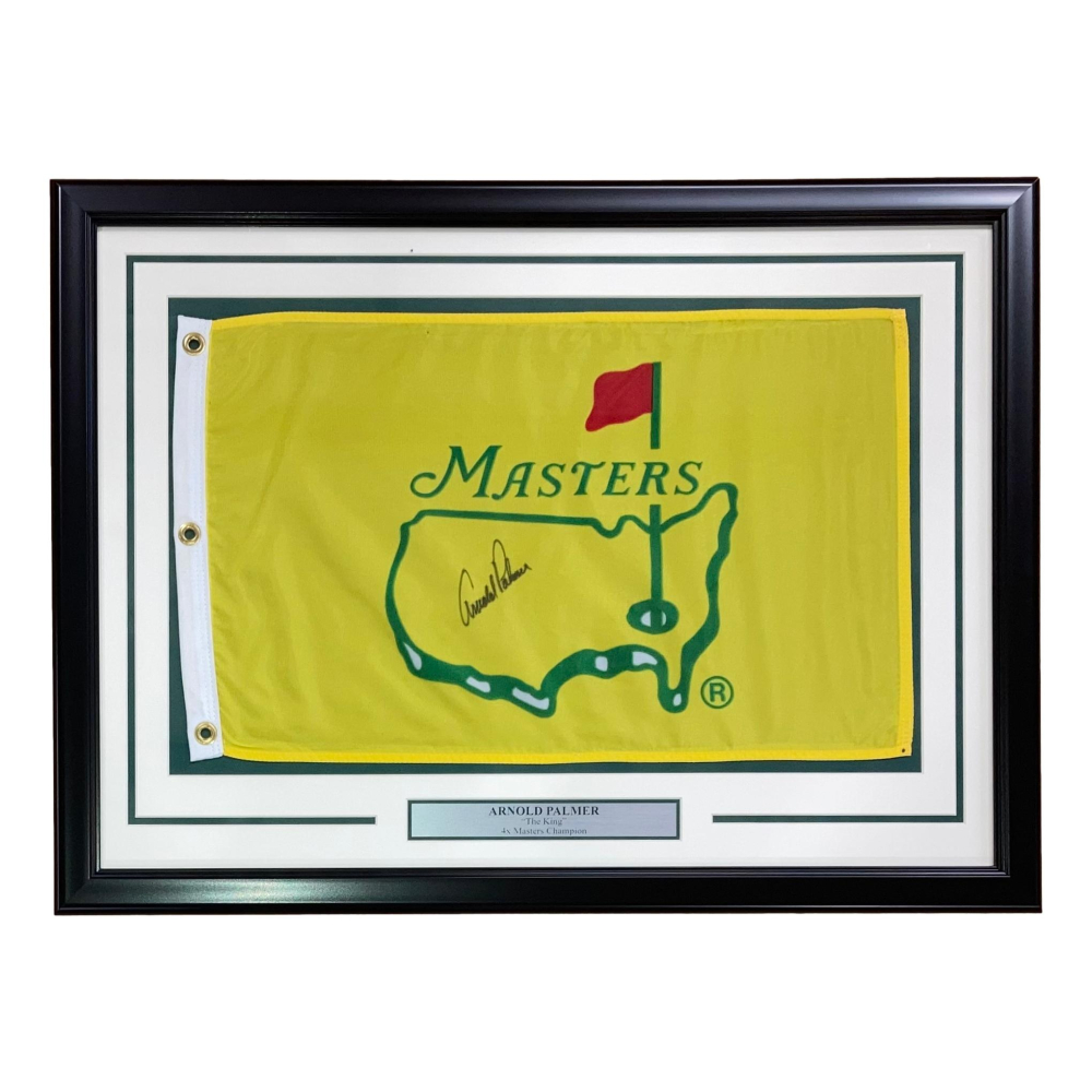 Arnold Palmer Signed Masters Custom Framed Golf Flag (Beckett ... Arnold Palmer Signed Masters Custom Framed Golf Flag (Beckett ...