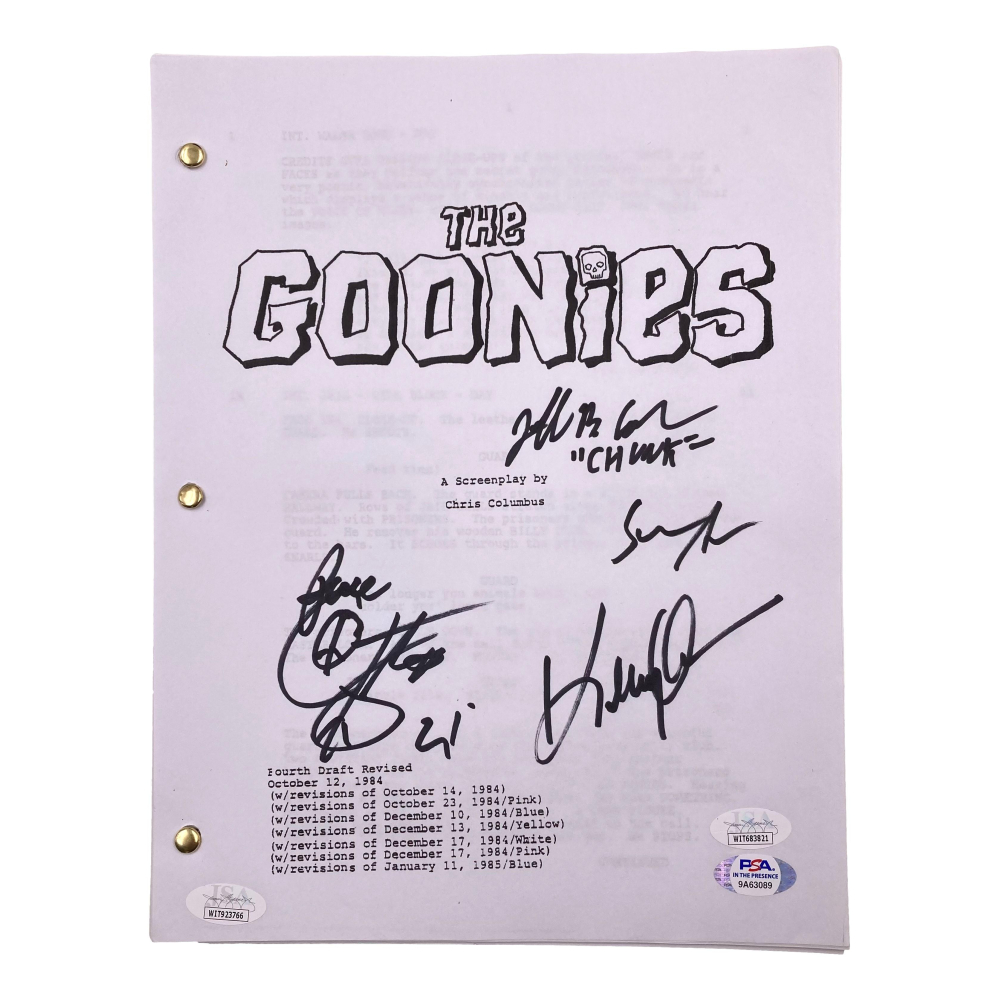 "The Goonies" Movie Script Signed & Inscribed By (4) with Sean Astin ...