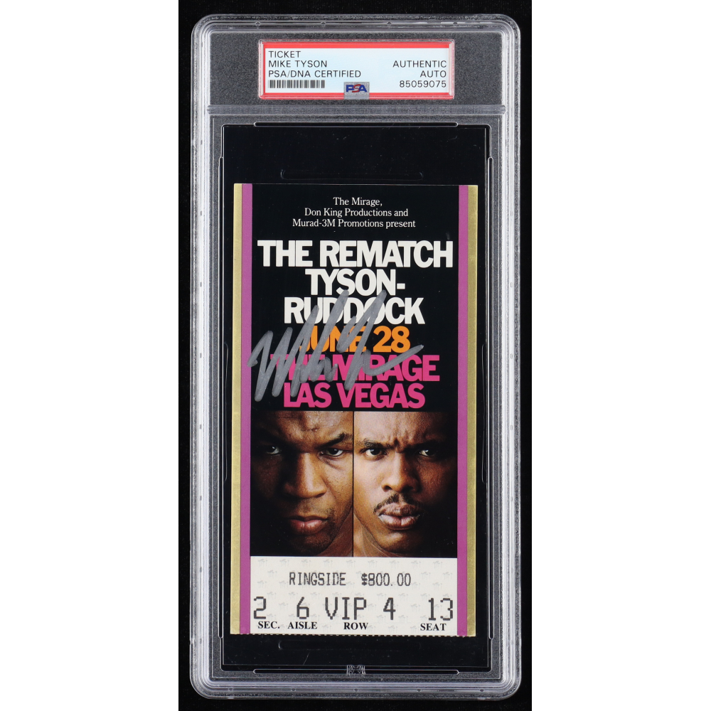 Mike Tyson Signed 1991 "Tyson-Ruddock: The Rematch" VIP Boxing Ticket ...