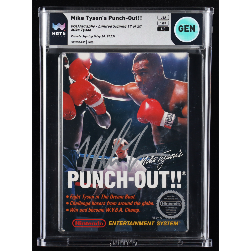 Mike Tyson Signed LE 1987 "Mike Tyson's Punch-Out!!" NES Video Game ...