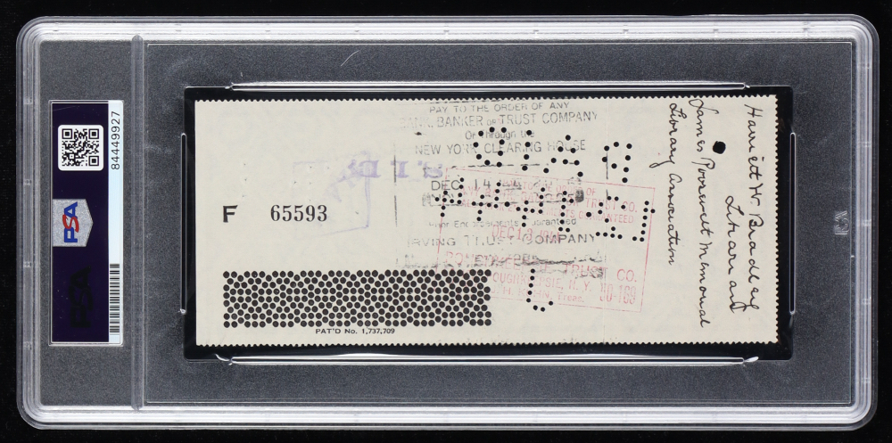 Franklin D. Roosevelt Signed 1944 Personal Bank Check (PSA) | Pristine ...