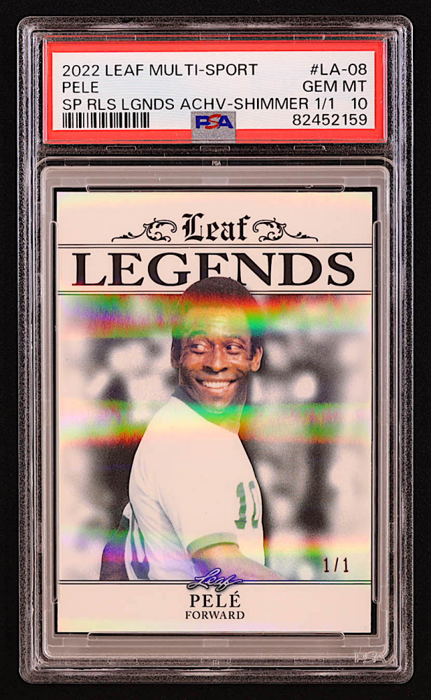 Pele 2022 Leaf Legends Achievement Gold Shimmer #LA08 #1/1 (PSA 10 ...