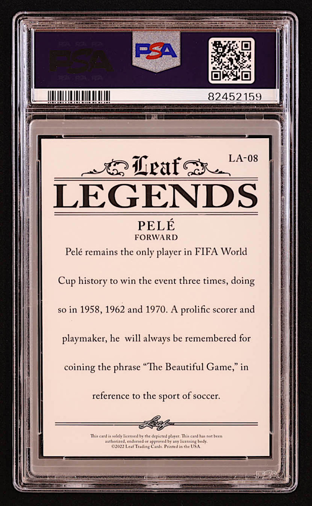 Pele 2022 Leaf Legends Achievement Gold Shimmer #LA08 #1/1 (PSA 10 ...
