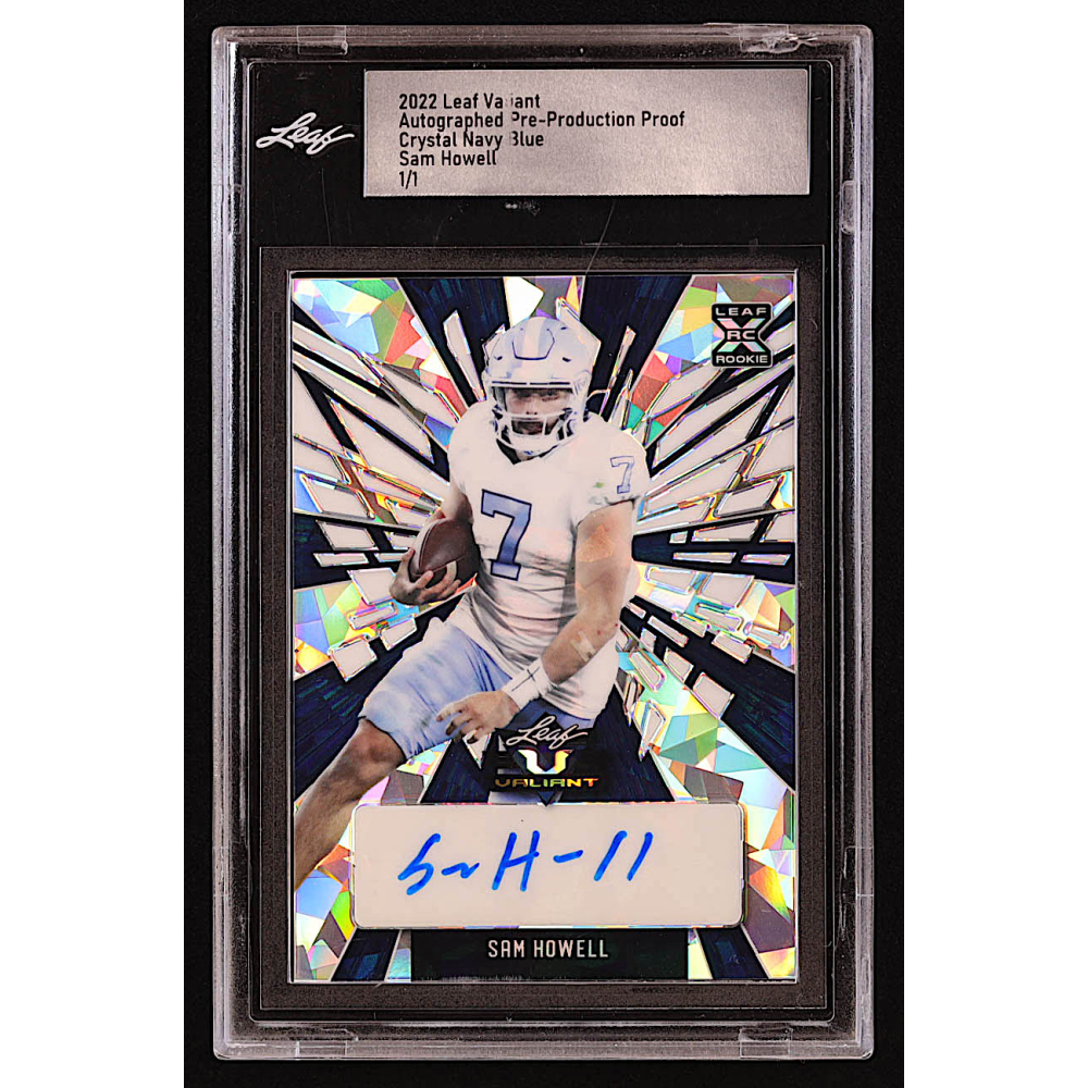 Sam Howell 2022 Leaf Valiant Autograph Super Crystal Navy Blue Pre ...