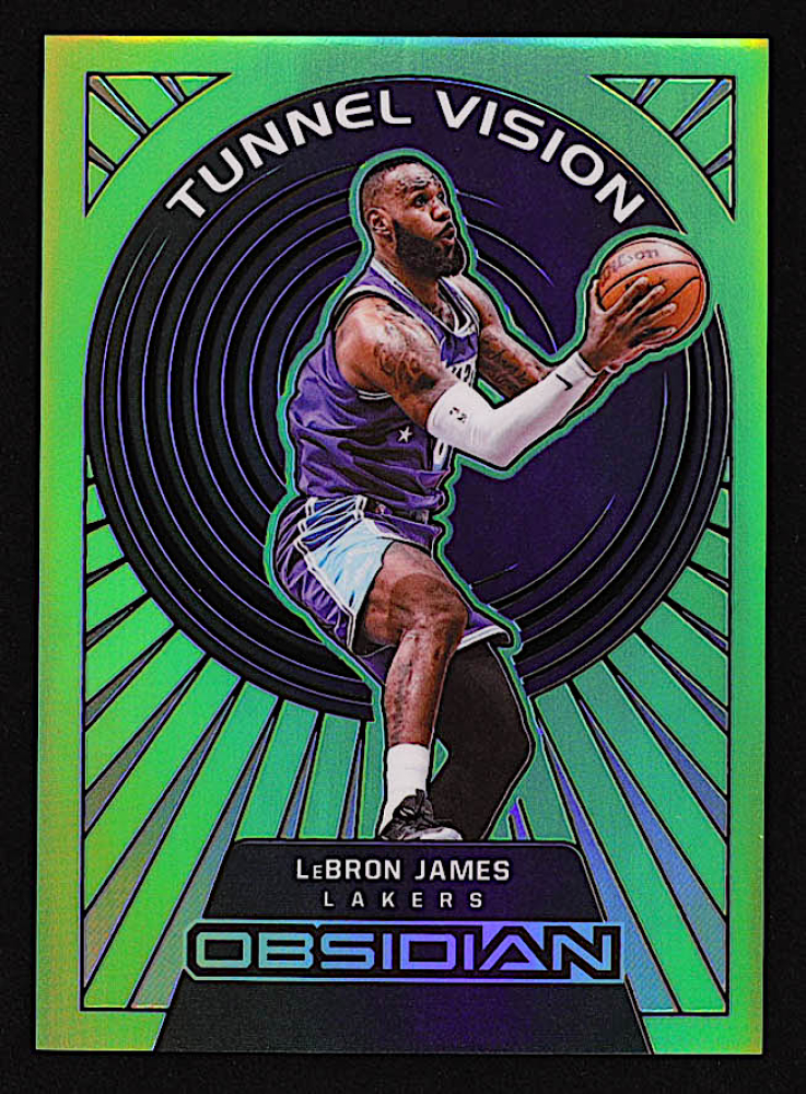 LeBron James 2021-22 Panini Obsidian Tunnel Vision Electric Etch Green ...