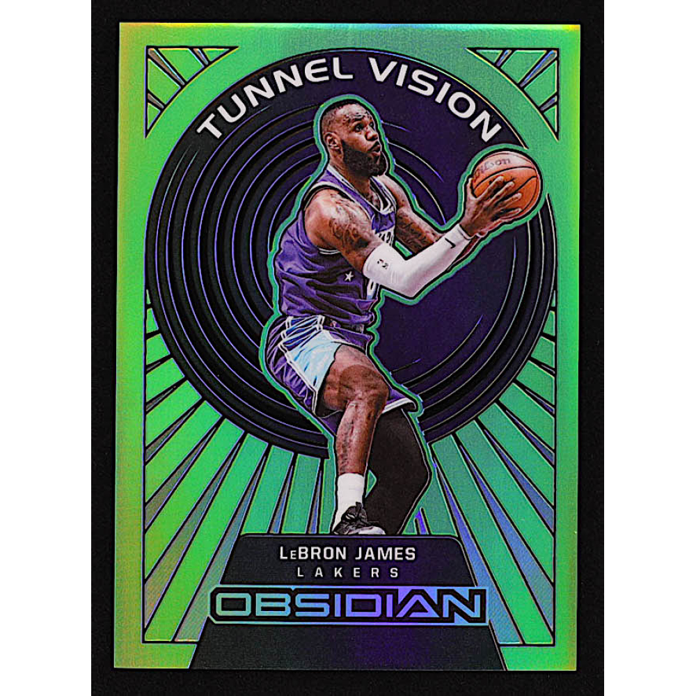 LeBron James 2021-22 Panini Obsidian Tunnel Vision Electric Etch Green ...