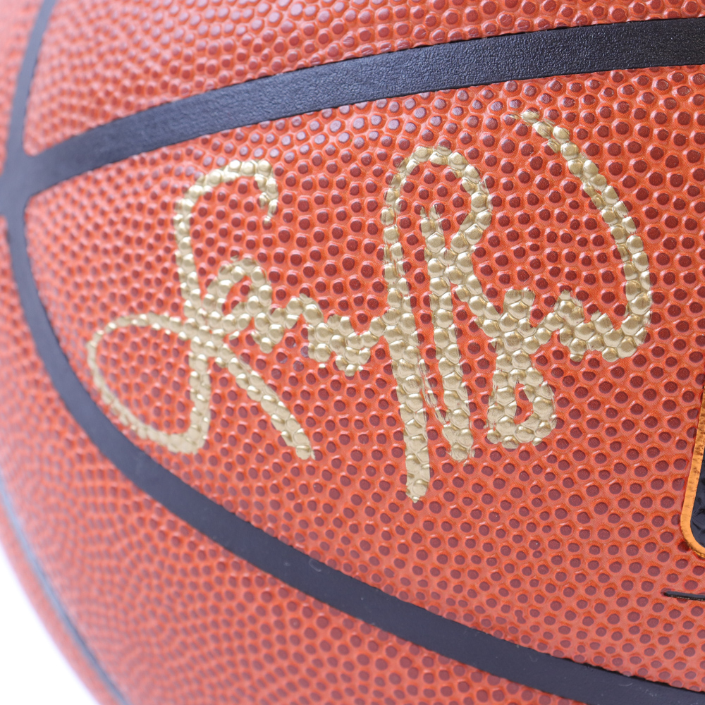 Larry Bird Signed NBA Basketball With Wood Display Stand (PSA ...