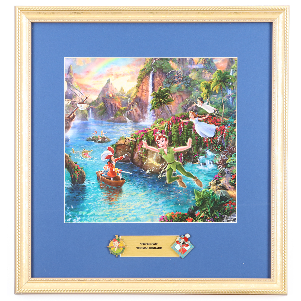 Thomas Kinkade "Peter Pan" Custom Framed Print Display With Peter Pan ...