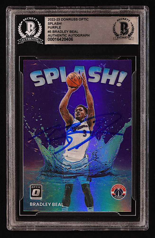 Bradley Beal Signed 2022-23 Donruss Optic Splash! Purple #5 (BGS ...