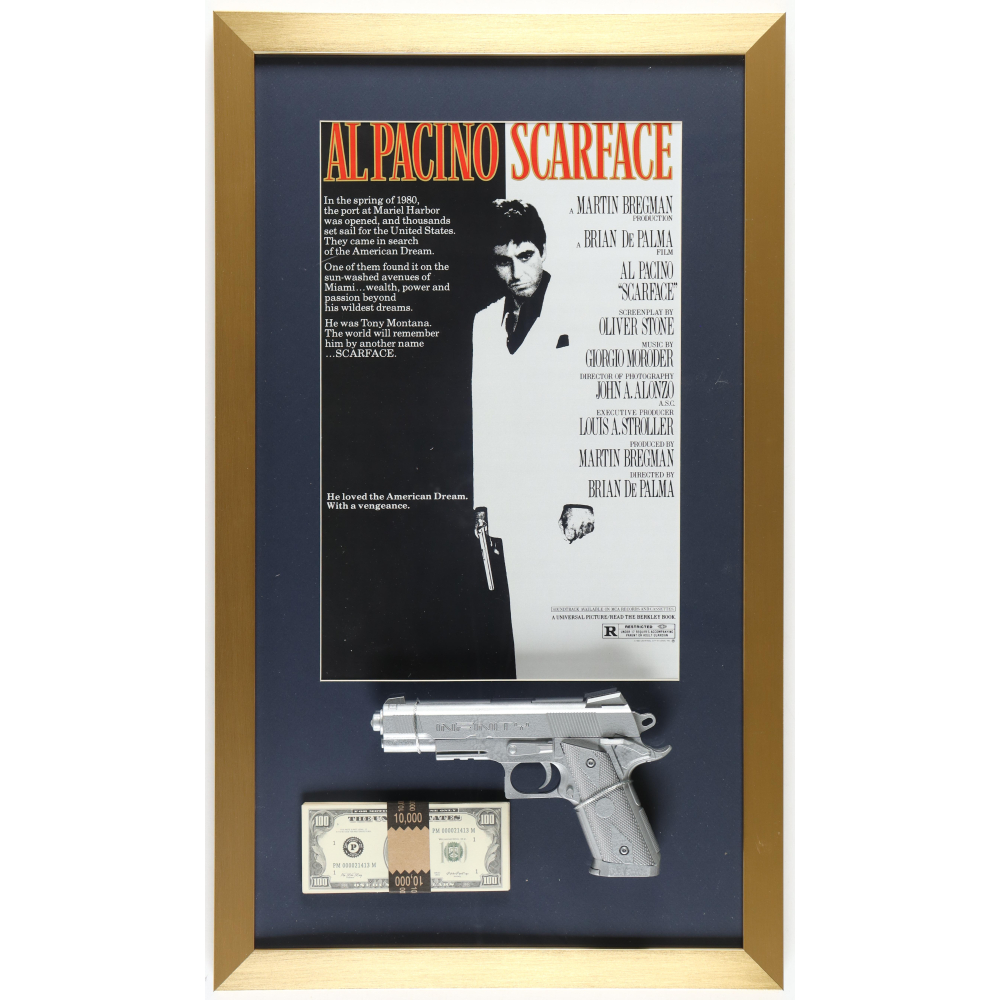 "Scarface" Custom Framed Movie Poster Display with Movie Prop Replica ...