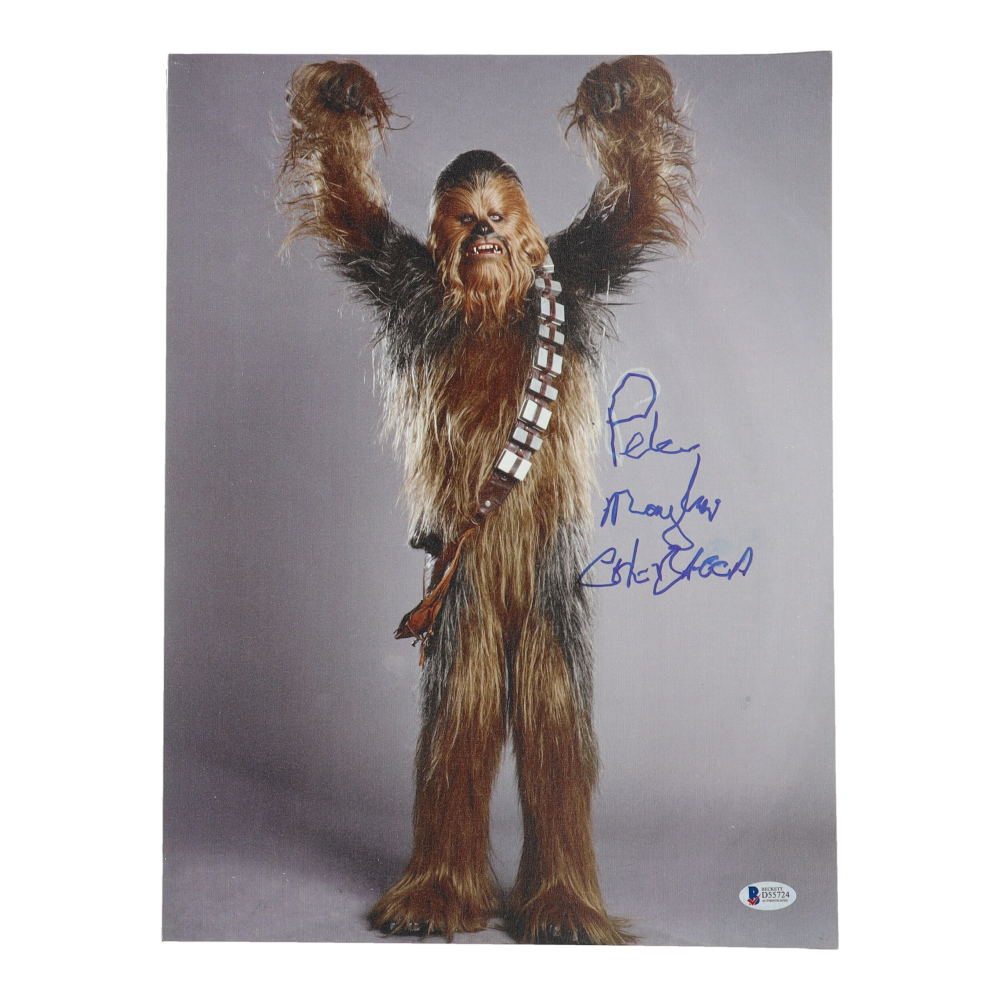 Peter Mayhew Signed "Star Wars" 12x16 Photo on Canvas Inscribed ...