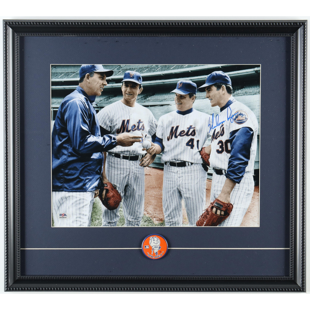 Nolan Ryan Signed "Mets Pitching Staff with Tom Seaver" Custom Framed ...