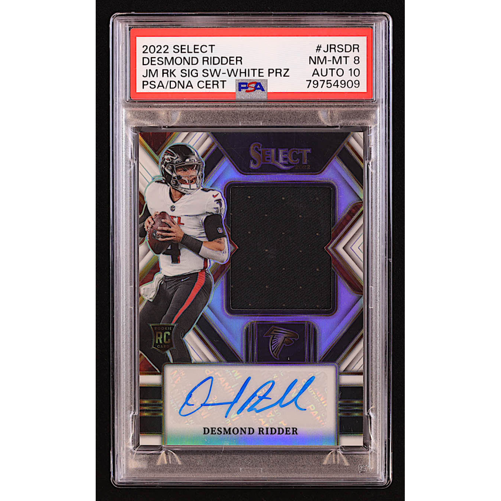 Desmond Ridder 2022 Select Jumbo Rookie Signature Swatches Prizm White ...