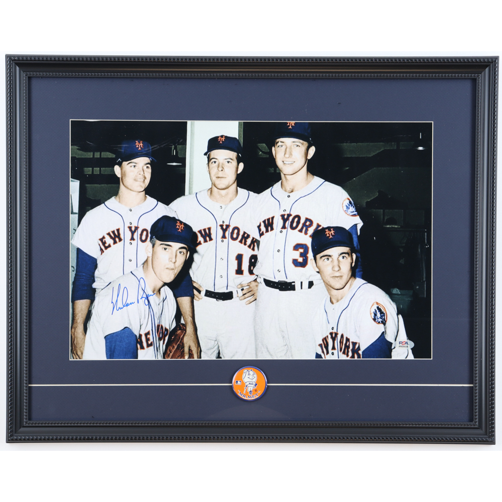 Nolan Ryan Signed 1969 Mets Custom Framed Colorized Photo Display With ...