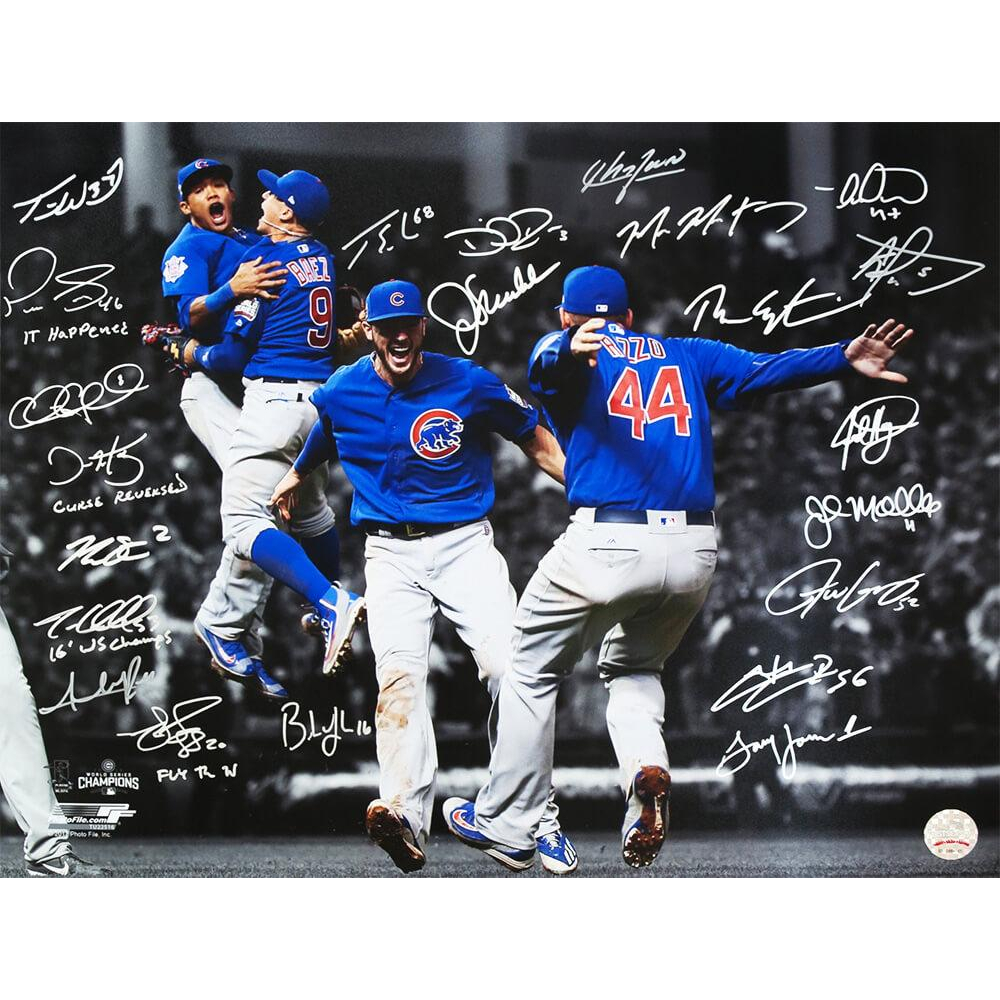 2016 Cubs World Series Champions 16x20 Photo Team-Signed By (22) with ...