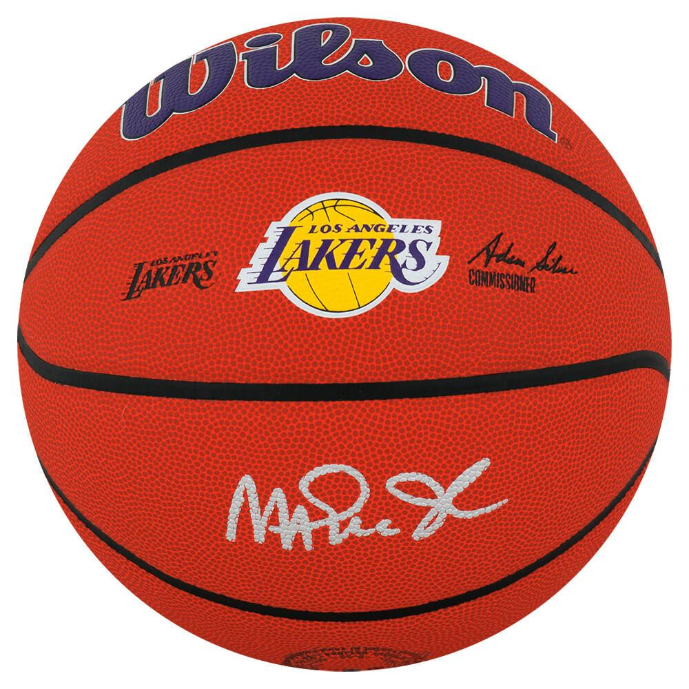 Magic Johnson Signed Lakers Logo Basketball (Schwartz) | Pristine Auction