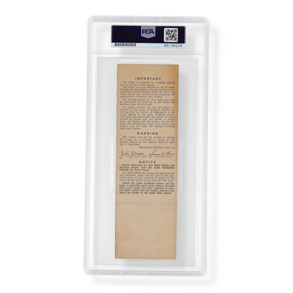 Nolan Ryan Signed 1969 National League Playoffs Game 3 Shea Stadium ...