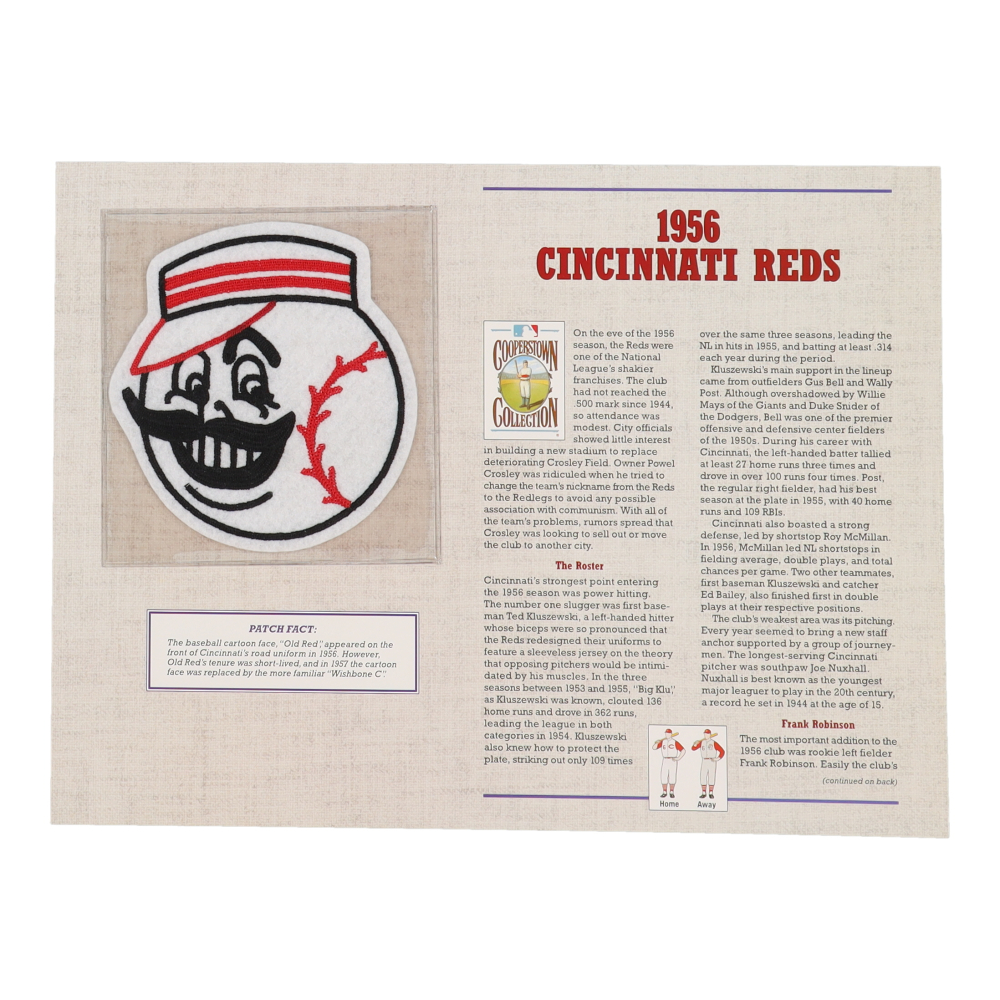 1956 Cincinnati Reds 'Mr. Red' Cloth Uniform Patch | Pristine Auction