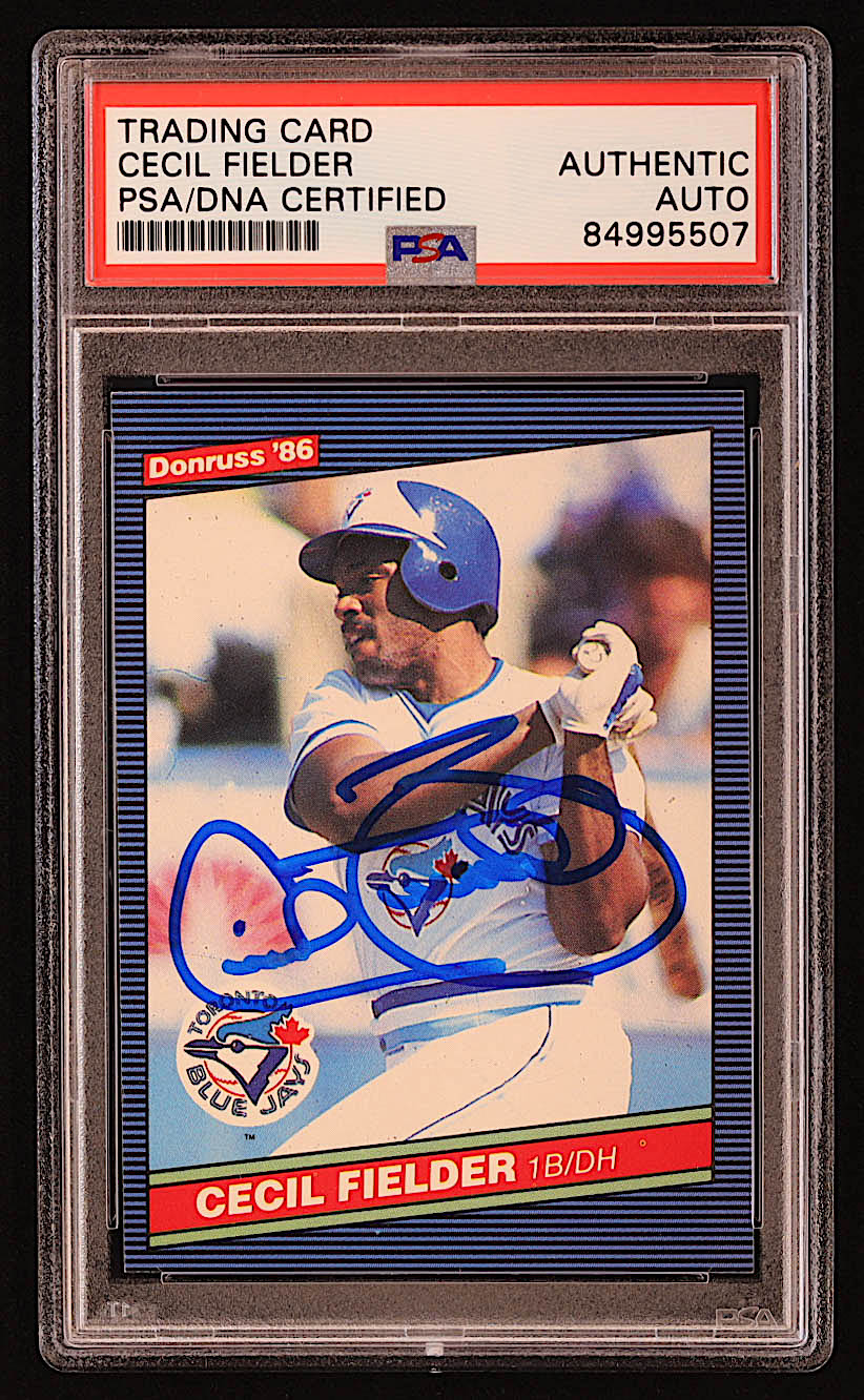 Cecil Fielder Signed 1986 Donruss #512 RC (PSA) | Pristine Auction