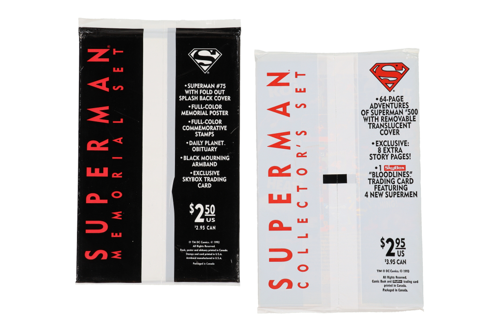 1992 "The Death of Superman" Complete Set of (2) Polybagged Issues with ...