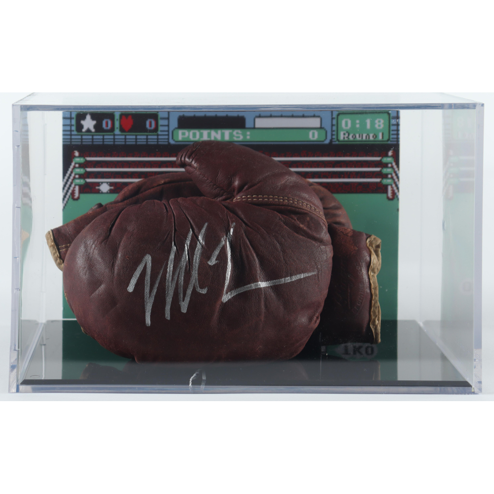 Mike Tyson Signed JC Higgins Burgundy Leather Boxing Glove In Photo ...