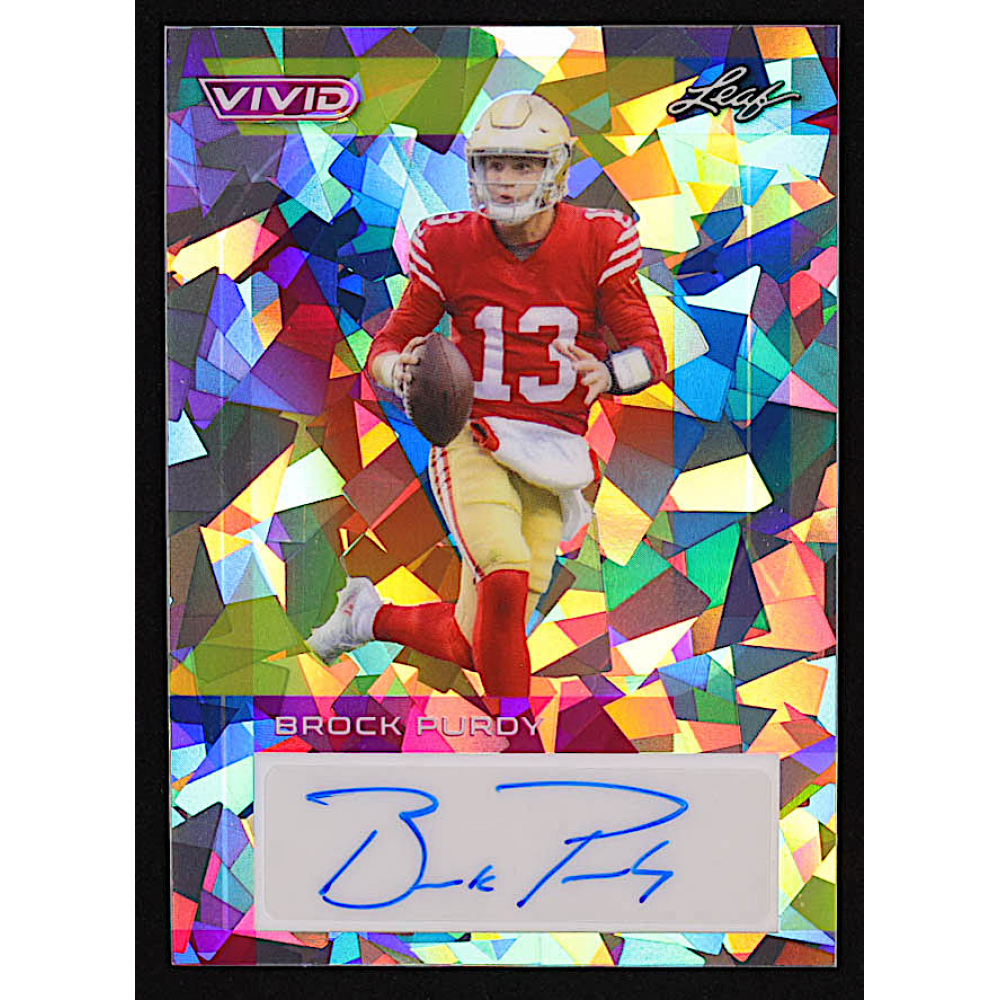 Brock Purdy 2023 Leaf Vivid Gray Crystal #BABP1 #2/9 | Pristine Auction