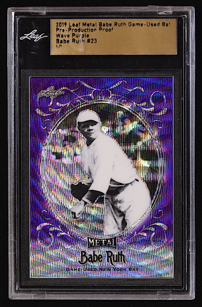 Babe Ruth 2019 Leaf Metal Babe Ruth Game-Used Bat Pre-Production Proof ...